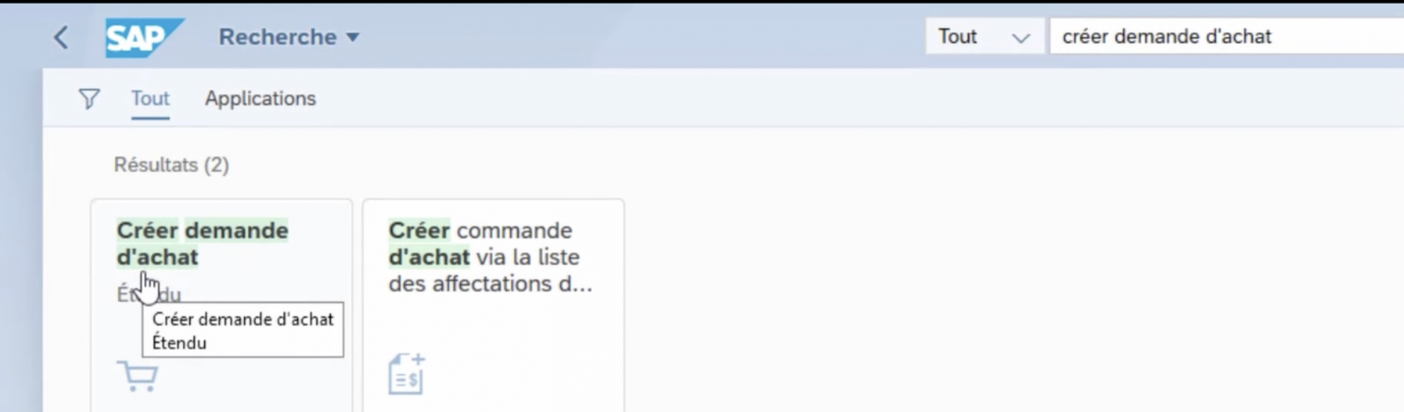 Créer une demande d'achat - www.sapworld.net