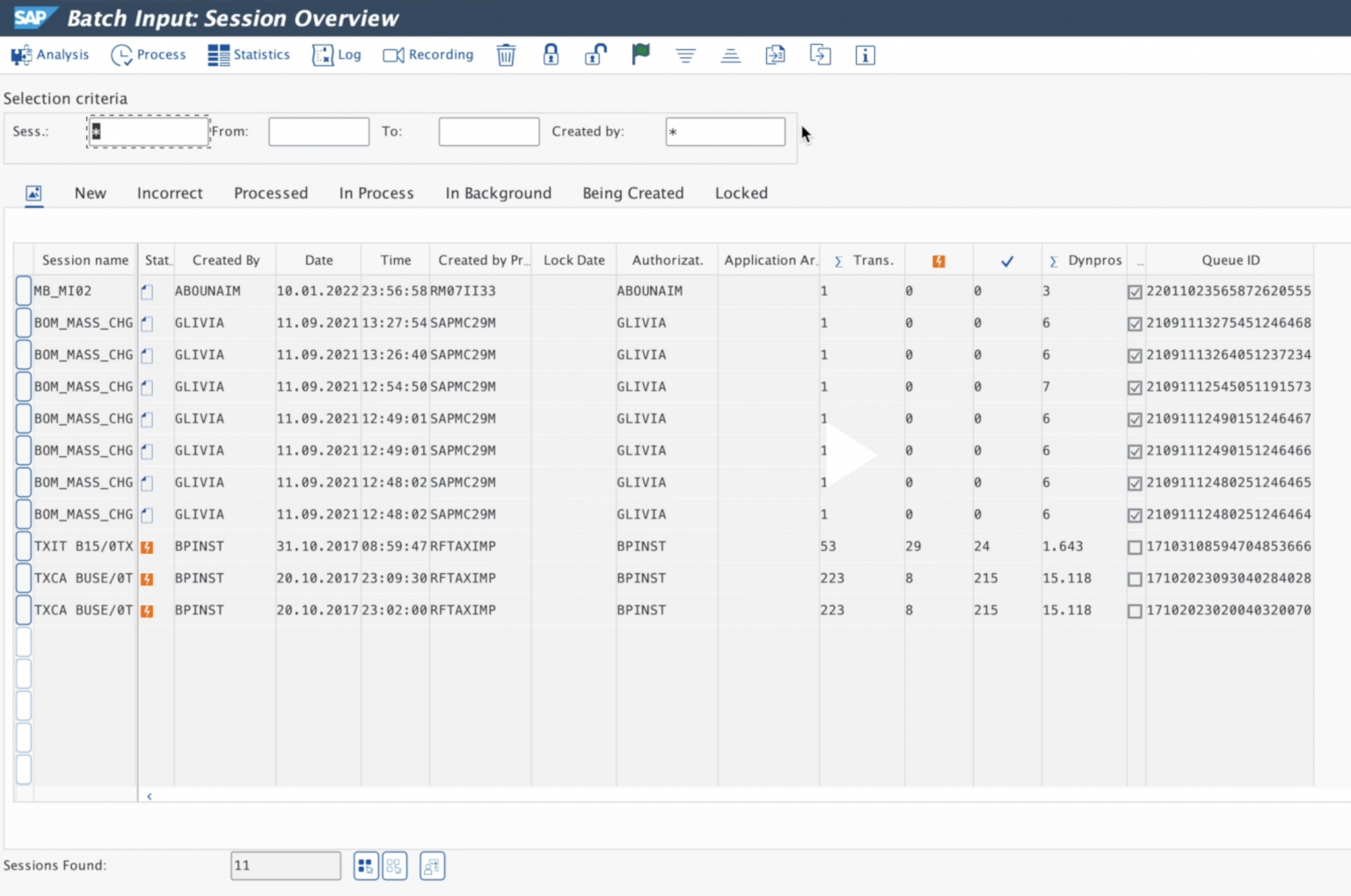 SM35 Batch Input Session Overview - www.sapworld.net