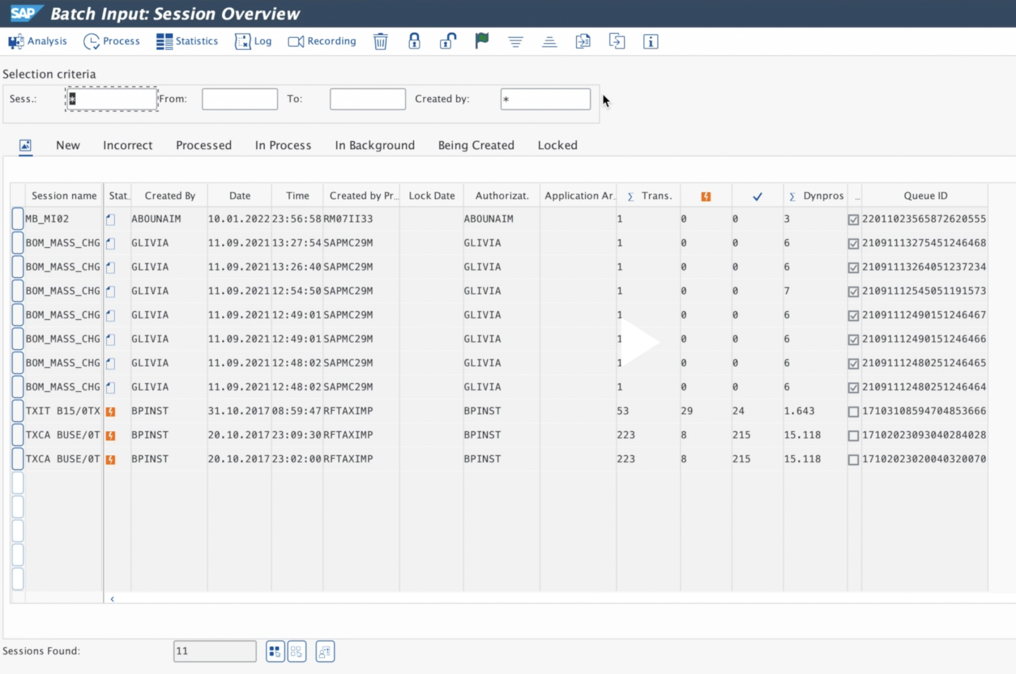 SM35 Batch Input Session Overview - www.sapworld.net