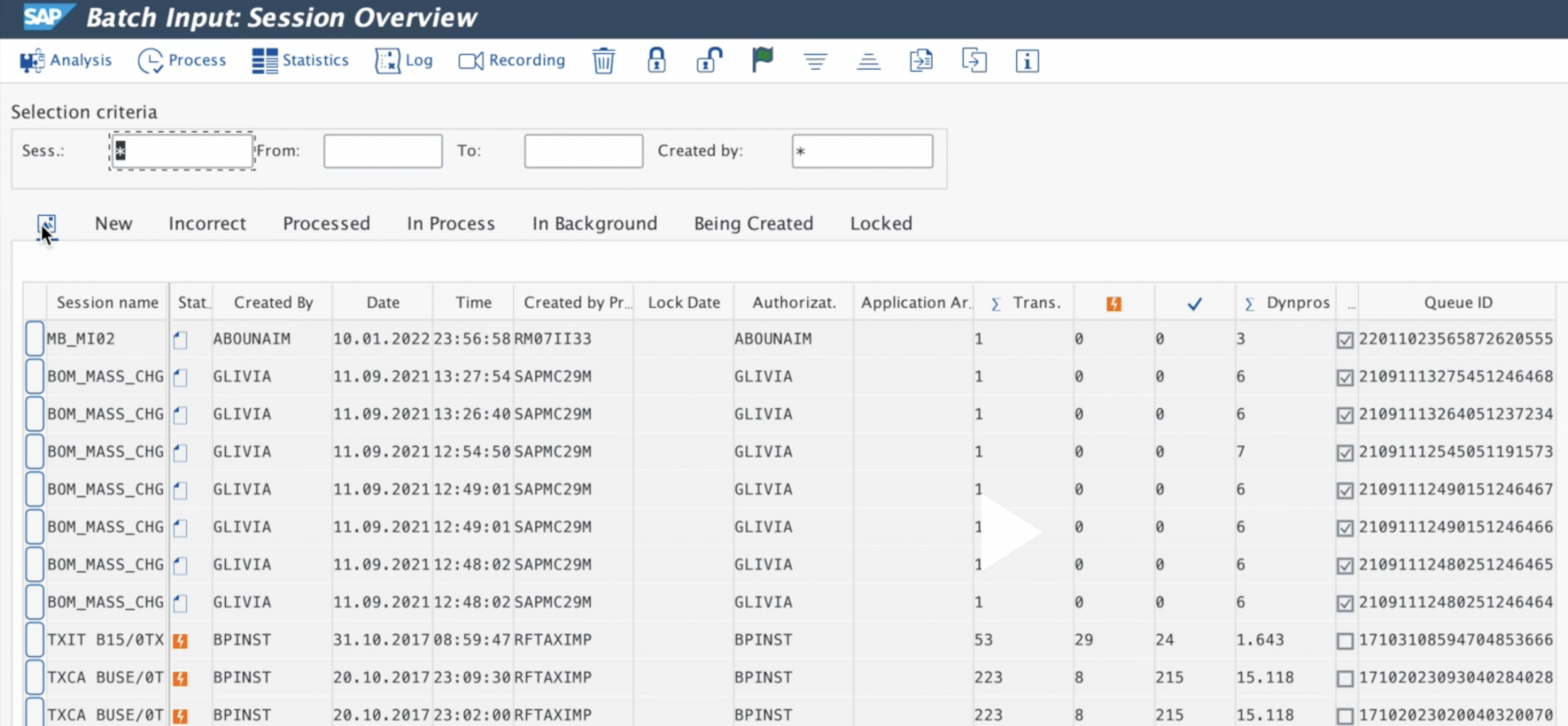 SM35 Batch Input Session Overview - www.sapworld.net