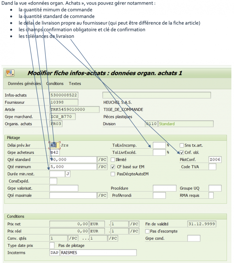 Création d'une fiche info achats - www.sapworld.net