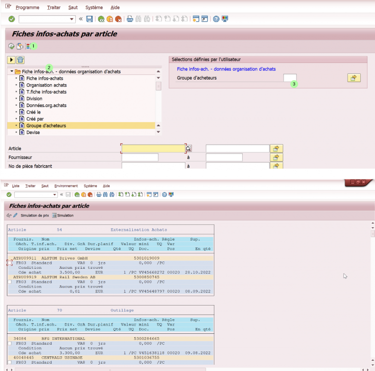 Création d'une fiche info achats - www.sapworld.net